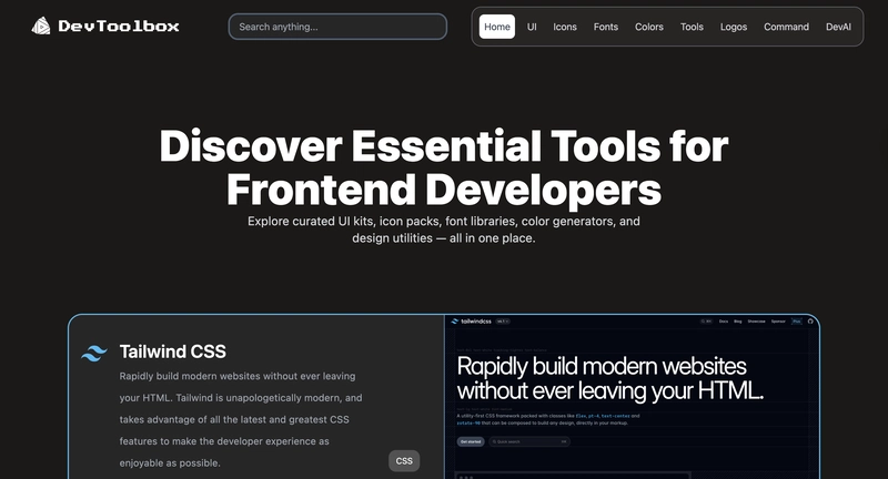 DevToolbox: UI Dev Resources | Kite Metric