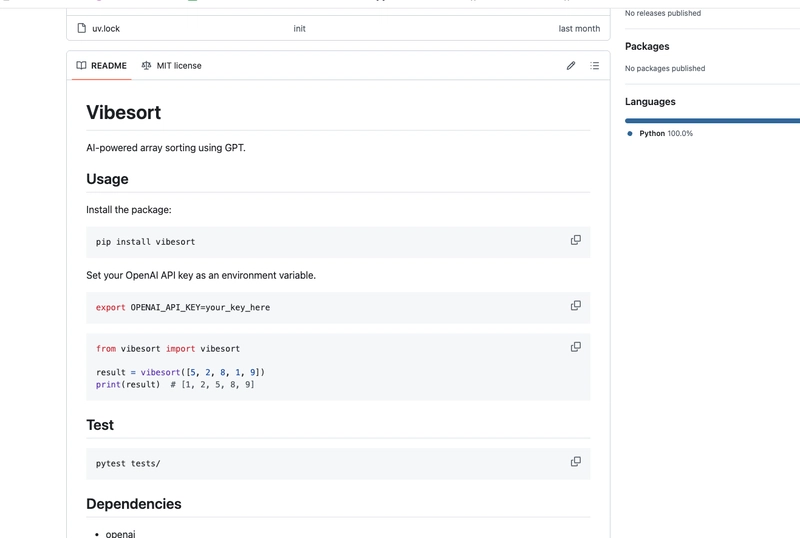 Vibesort: AI Sorts Arrays with GPT - Revolutionizing Code? | Kite Metric